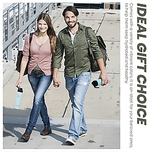 COKTIK Insulated Stainless Steel Water Bottle With Straw Lid, 22 oz Wide Mouth Double Wall Vacuum Insulated Water Bottle Leakproof Lightweight for Hiking, Biking, Running(Bubble Gum)