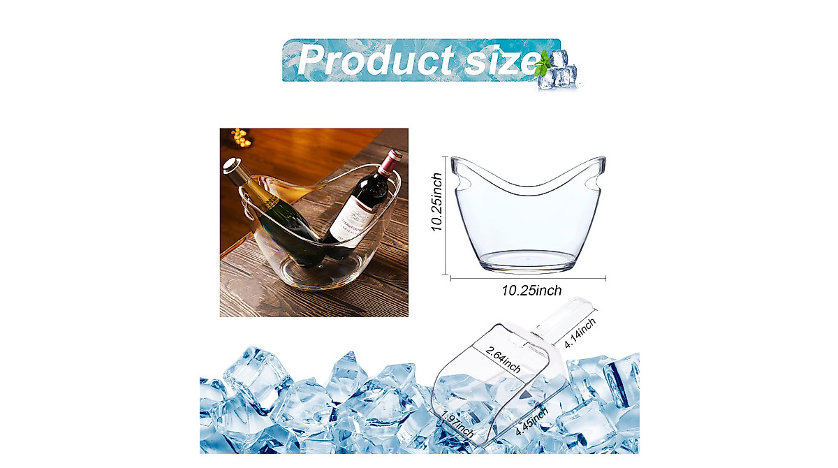 Stylish Acrylic Beverage Tubs for Parties - 4L Ice Buckets