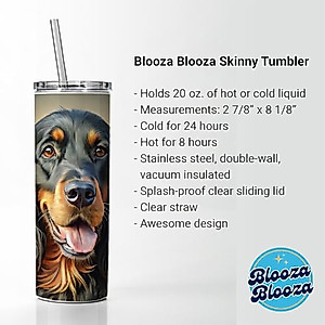 Gordon Setter Dog Illustration Skinny Tumbler 20oz with Straw Insulated Water Bottle Gift