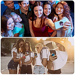 Frienda 8 Pieces Disco Crystal Phone Grip Holder Collapsible Finger Kickstand with Bling Disco Top Self-Adhesive Expanding Stand Universal Electronic Accessories for Phones Tablets