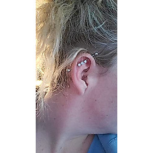 MODRSA 14G Stainless Steel Industrial Barbell Earring Cartilage Body Piercing Jewelry 38mm 1&1/2 Inch Industrial Piercing Bar 8pcs