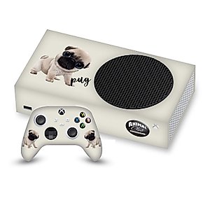 Head Case Designs Officially Licensed Animal Club International Pug Faces Vinyl Sticker Gaming Skin Decal Cover Compatible With Xbox Series S Console and Controller Bundle