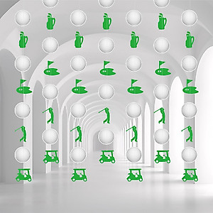 Golf Party Decorations Golf Ball Cart Hanging Garland Golf Birthday Party Decorations Golf Themed Birthday Baby Shower Party Decorations(7Pcs)