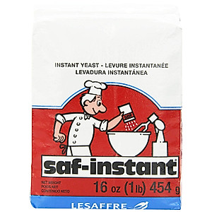 SAF Instant Yeast Red for Baking Cake, Bread and Dough, 1 Pound (1 Pack)