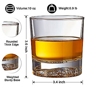 HAUNIO Whiskey Glasses Set of 4, 10 Oz Old Fashioned Crystal Whiskey Glasses with Eagle Pattern, Thick Bottom and Luxury Box for Scotch, Bourbon, Liquor, Cognac and Cocktails, Gifts for Father Men