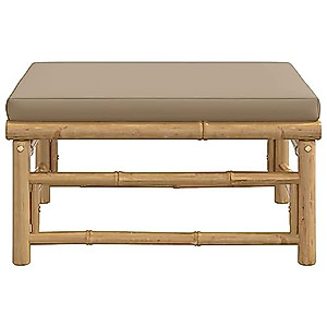 Patio Footstool with Taupe Cushion Bamboo The Ultimate Patio Experience Embrace The Outdoor Luxury