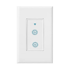 Nexete Smart Wi-Fi Double Light Switch, 2 in1 Single Pole Switch Compatible with Alexa Google Assistant & IFTTT,Remote Control, Timing Function No Hub Required (1-Pack Double Smart Switch)