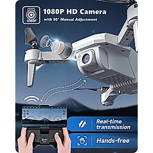 Holy Stone Drone with Camera for Adults, HS430 FPV HD 1080P Video Drones for Beginner, Foldable Hobby RC Quadcopter,Toys Gifts with Circle Fly, Throw to Go, 3 Batteries 39 Mins Long Flight Time