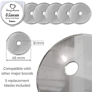 Rotary Cutter Set - Quilting Kit incl. 45mm Fabric Cutter, 5 Replacement Blades - Ideal for Crafting, Sewing, Patchworking, Crochet & Knitting (Turquoise, Cutting Mat Set (36" x 24"))