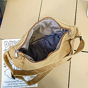 Canvas Crossbody Bags for Women and Men, Shoulder Hobo Purse Bag Tote Messenger Handbag for Work, Shopping and Travel(2565/Green)