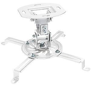 WALI Projector Ceiling Mount, Universal Low Profile Projector Mount with Retractable Arms and Multiple Adjustment Function (PM-002-W), White