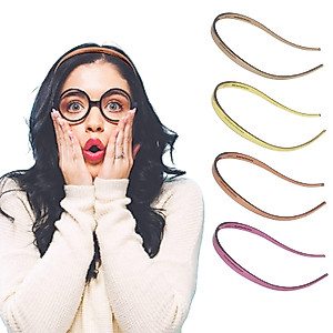 bianbaistar No Pressure Headbands for Women Non Slip, Thin Headbands for Women and Girls with Glasses, Comfortable Headbands for Women, Invisibobble Headband for Women'S Hair, 4pcs