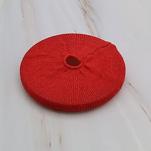 2 Pair Knit Fabric Washable Headphone Covers with Hole Earphone Covers Ear Pads Protector Stretchable Sanitary Earcup 8-11cm Headset Black&Red