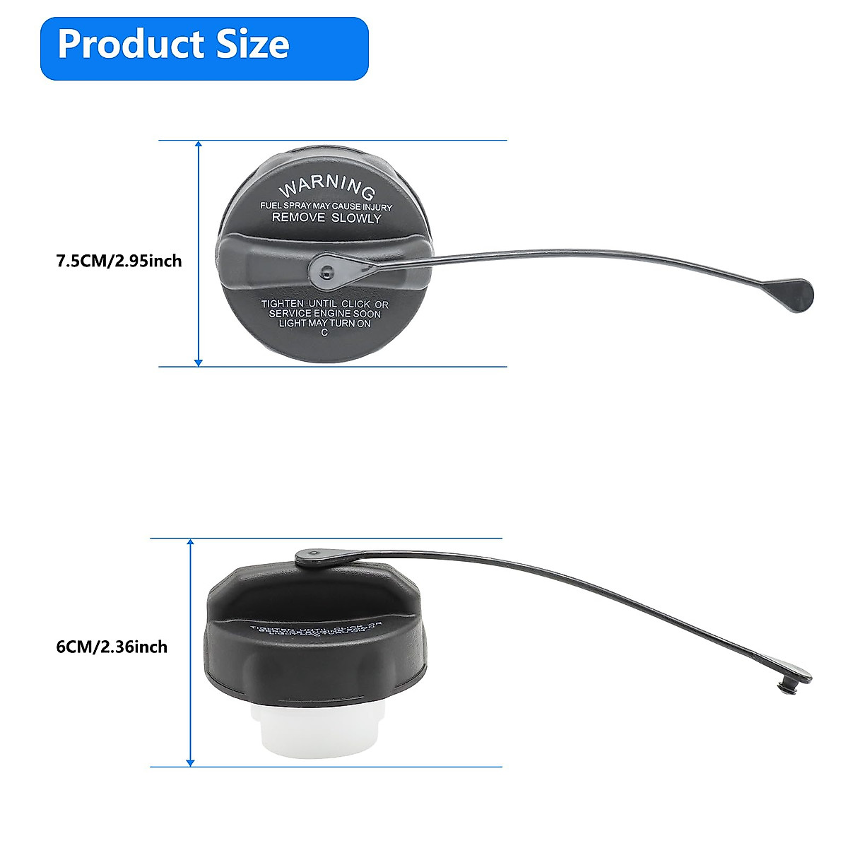 Gas Cap Fuel Cap Replace 1711A004 Fuel Gas Tank Cap Compatible with Mitsubishi 2004-2012 Eclipse 2004-2008 Endeavor&2010-2011 Endeavor 2004-2012 Galant 2014-2018 Outlander 2013-2019 Outlander Sport.