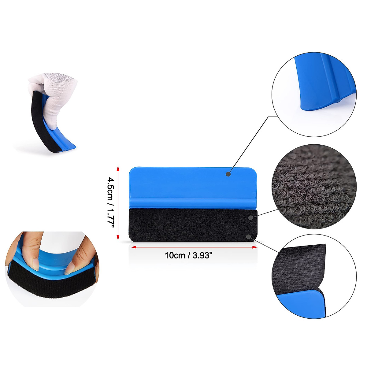 LZLRUN 7D Carbon Fiber High Gloss Vinyl Wrap Sticker with Air Realease Bubble Free Anti-Wrinkle Come with Installation Tool (1FT x 5FT)