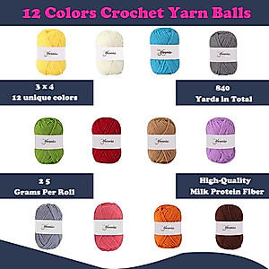 Yarniss Crochet Kits for Beginners, All in One Crochet Kits with 840 Yards Crochet Yarn, 10 Size Ergonomic Crochet Hooks 2.0mm~6.5mm