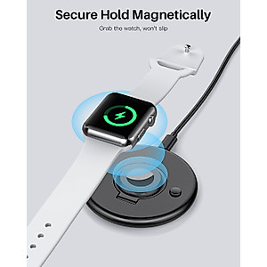 LLYZZ Upgraded for Apple Watch Charger, Portable Magnetic iWatch Charger with Charging Cable,Foldable Fast Watch Charger Stand for Apple Watch Series 9/8/7/6/5/4,SE,Ultra 2[Nightstand Mode]-Black