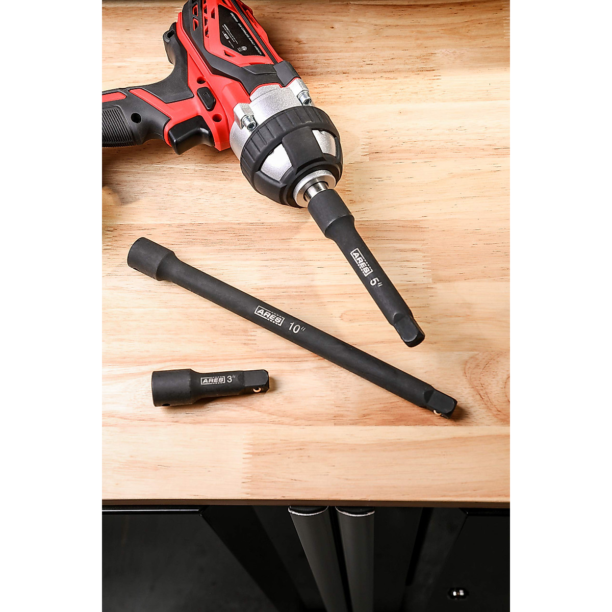 ARES 70031-1/2-Inch Drive Impact Extension Bar Set - 3-Inch, 5-Inch, and 10-Inch Laser Etched Socket Extensions Expand the Range of Impact Drivers