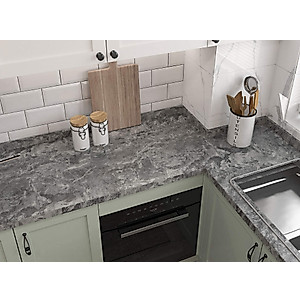 burgeliy Gray Marble Contact Paper Counter Top Covers Peel and Stick Wallpaper Self Adhesive Marble Paper for Countertops 15.7"×80" Waterproof Removable Thick Matte 3D Wallpaper for Bedroom Bathroom