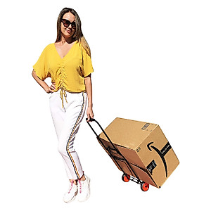 ISOP Shopping Cart Dolly 2 Wheels | Folding Lightweight Hand Truck | Utility Trolley | Portable Foldable | Easy-to-Store - 2 Wheels