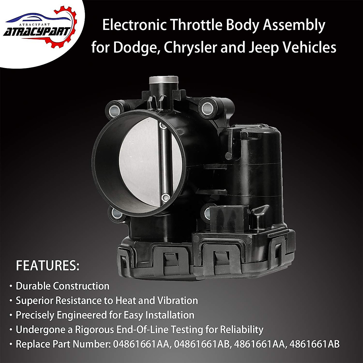 Electronic Throttle Body Assembly with IAC TPS | for 2007-2011 Dodge Dakota Durango Nitro Ram 1500 Jeep Commander Grand Cherokee Liberty Mitsubishi Raider 3.7L 3.8L | Replace# 04861661AA, 04861661AB