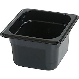 Carlisle FoodService Products 3068403 Plastic Food Pan, 1/6 Size, 4 Inches Deep, Black (Pack of 6)