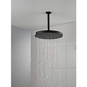 DELTA FAUCET 52160-BL25 Delta H2Oknietic Single Setting UltraSoak Shower Head, 2.5 GPM Water Flow, Matte Black