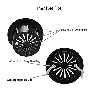 MUZHI Orchid Pot with Net and Holes, Round Self Watering Planter Pot for Indoor Plants and Flowers 3 Sets White