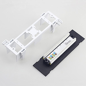 Yankok [CAT6 8 Port Patch Panel Unshielded with Coded T568A/B Wiring for RJ45 Network Cables Rack/Wall Mount 1U (Come with Bracket & Mini Punch Down Tool)