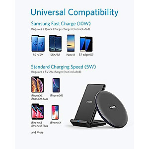 Anker Wireless Chargers Bundle, PowerWave Pad & Stand, Qi-Certified Compatible iPhone 12, 12 Mini, 12 Pro Max, 11, 11 Pro, 11 Pro Max, Xs Max, XR, 10W for Galaxy S20 S10 S9, Note 10 (No AC Adapter)