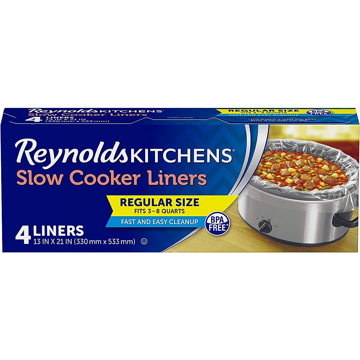 Reynolds Slow Cooker Liners, Regular Size, 4 CT, (Pack of 3)