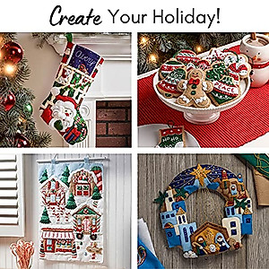 Bucilla Gnomes, Felt Applique Christmas Ornaments, Set of 6