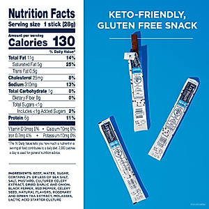 Lorissa’s Kitchen Grass-Fed Beef Jerky Meat Snack Sticks - Keto Friendly Snacks, Gluten Free, No Added Nitrites or Nitrates, Original Flavor, 1 oz. Pack of 24