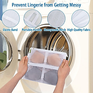 Laundry Bra Bags, 2 Pcs Bra Washing Bags, Lingerie Bags for Washing Delicates, Holds 10 A-C Cups Sizes, Underwear Brassiere Washing Bags with Zipper for Laundry Storage