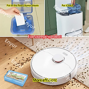 Enyur Floor Cleaner Sheets for Mopping Ultra-Concentrated Floor Sheets - Dissolves Instantly in Water Multi-Surface Cleaner for Non Stubborn Stains, Portable box 32 Sheets