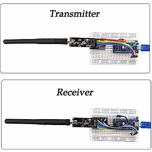 MakerFocus 3pcs NRF24L01+PA+LNA Wireless Transceiver RF Transceiver Module 2.4G 1100m with Antenna and 3pcs NRF24L01+ Breakout Adapter with 3.3V Regulator on-Board for Ar duino