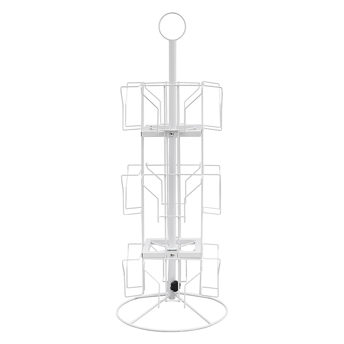Rotating Greeting Card Rack, 3 Tier Greeting Card Display Stand, Card Display Stand, Card Holder Stand, Greeting Card Rack Holder Display, Card Display Rack, Card Rack Display Stand (12 pockets-White)