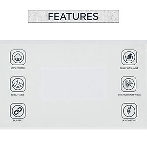 UBICON Xtra Wide Bistro Apron (36" Wide, 33" Long), Durable, 100% Cotton, with Large Pockets, Long Tiebacks For Home, Kitchen, Garden, Restaurant (33" Long, Single Pack, White)