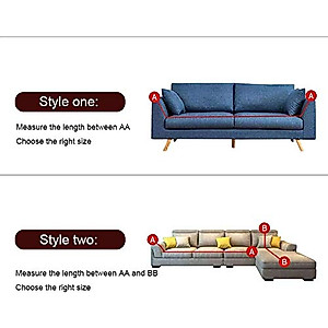 IMYOGI High Stretch Sofa Covers Stretch Sofa Cover Thicken Polyester Spandex Printed Sofa Slipcover Furniture Cover Protector for Armchair Couch-4 Seater+4 Seater-Lake Blue