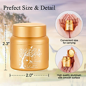 8 Cubic Inch Small Urns for Human Ashes, Aluminum Mini Urns for Ashes Keepsake Urns Tree of Life Cremation Decorative Urns Small Ashes Holder for Women Men Pet Ashes (Gold)