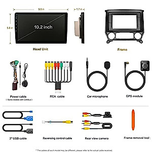 10.1 Inch 5G WiFi (2G Ram 32G ROM) Car Stereo for Chevy Silverado/GMC Sierra 2014-2018 with Carplay Android Auto, Support 48EQ Mirroring Airplay Backup1080P SWC