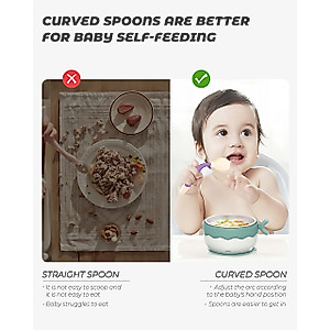 10 Pcs Toddler Utensils, Spoons and Forks Set with Bendable Handle, 5 Toddler Forks and 5 Toddler Spoons, Baby Feeding Set for Self Feeding, Silicone Spoons Forks for Kids, BPA Free