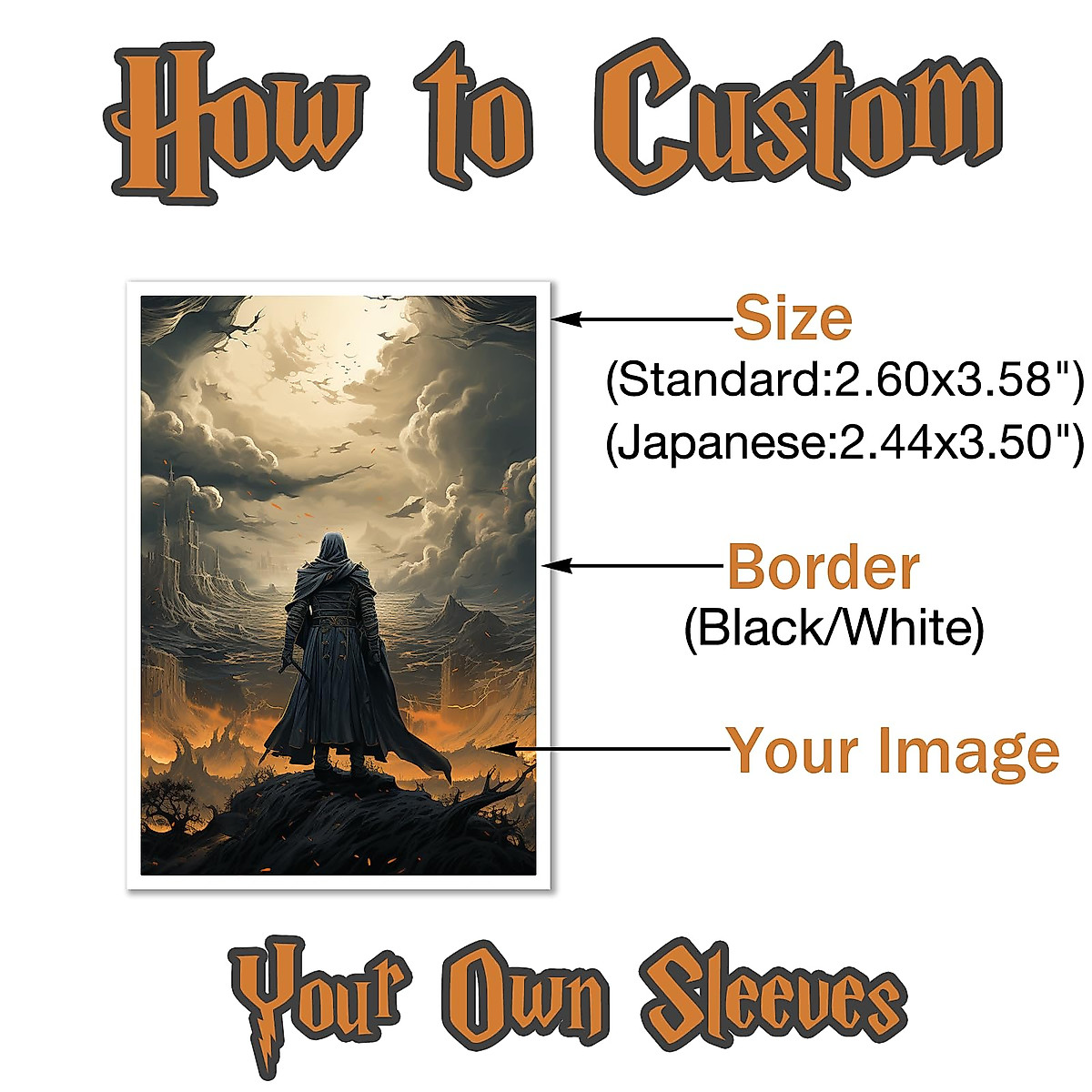 VEHASAYO Custom Card Sleeves, Make Your Own Trading Collectible Card Protecter, Compatible with Yugioh & Magic The Gathering Cards – MTG, TCG, OCG