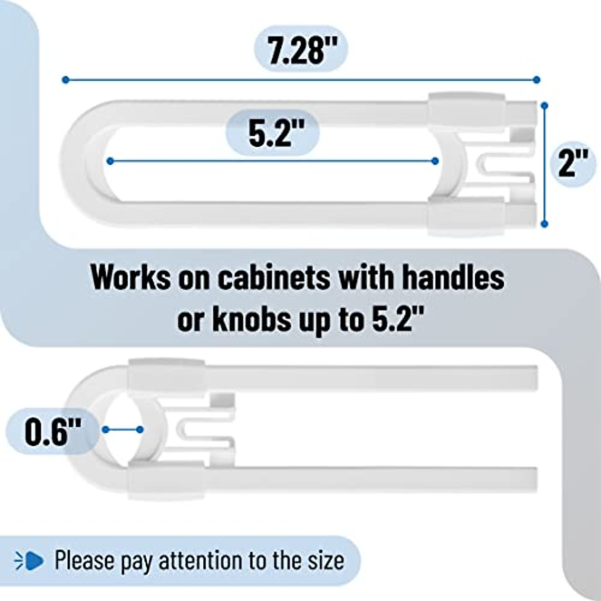 Bates- Cabinet Locks for Babies, 8pcs, Adjustable, U-Shaped Child Locks for Cabinets, Child Proof Cabinet Latches, Baby Proofing Cabinets, Baby Proof Cabinet Locks, Child Safety Cabinet Locks