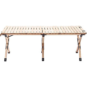 OMKUOSYA Portable Camping Table, Wooden Folding Beach Picnic Table with Carry Bag for Outdoor Cooking, Picnic, Camp, BBQ, Travel, Backyard Patio Party
