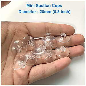 LuluEasy 20mm 10 Pieces Mini Suction Cups Clear Without Hooks Without Holes, PVC Plastic Sucker Pads for Festival Decoration Wall Glass Home Car
