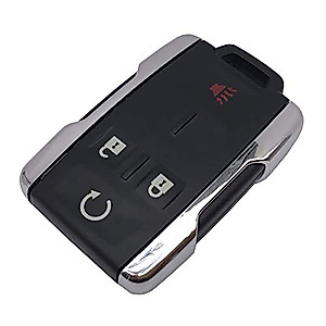 4 Buttons Keyless Remote Smart Car Key Fob Fit for GMC Sierra Chevrolet Silverado 1500 2500 3500 2014 2015 2016 2017 2018 2019 2020 GMC Canyon Chevy Colorado 2015-2021 M3N32337100 (Silver)