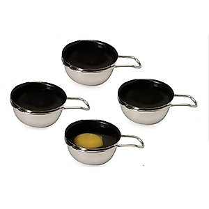 4 Pc Replacement Egg Cups Nonstick Coating - Black
