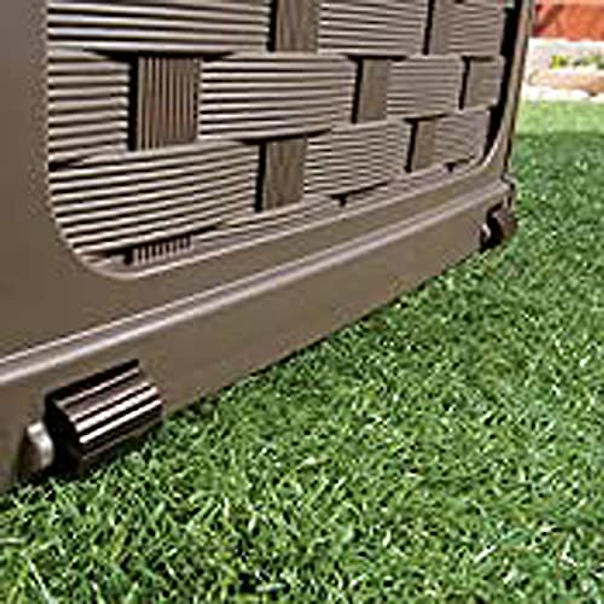 Starplast Sit-On Rattan Style Storage Box: 88 Gallon Outdoor Plastic Bin, Weather & Water Resistant, 45.7 x 22.8 x 22 Inches, 2 Color Options 56-811