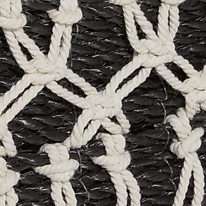 Deco 79 Bohemian Banana Leaf Storage Basket, Set of 3 23", 22", 18"W, Black